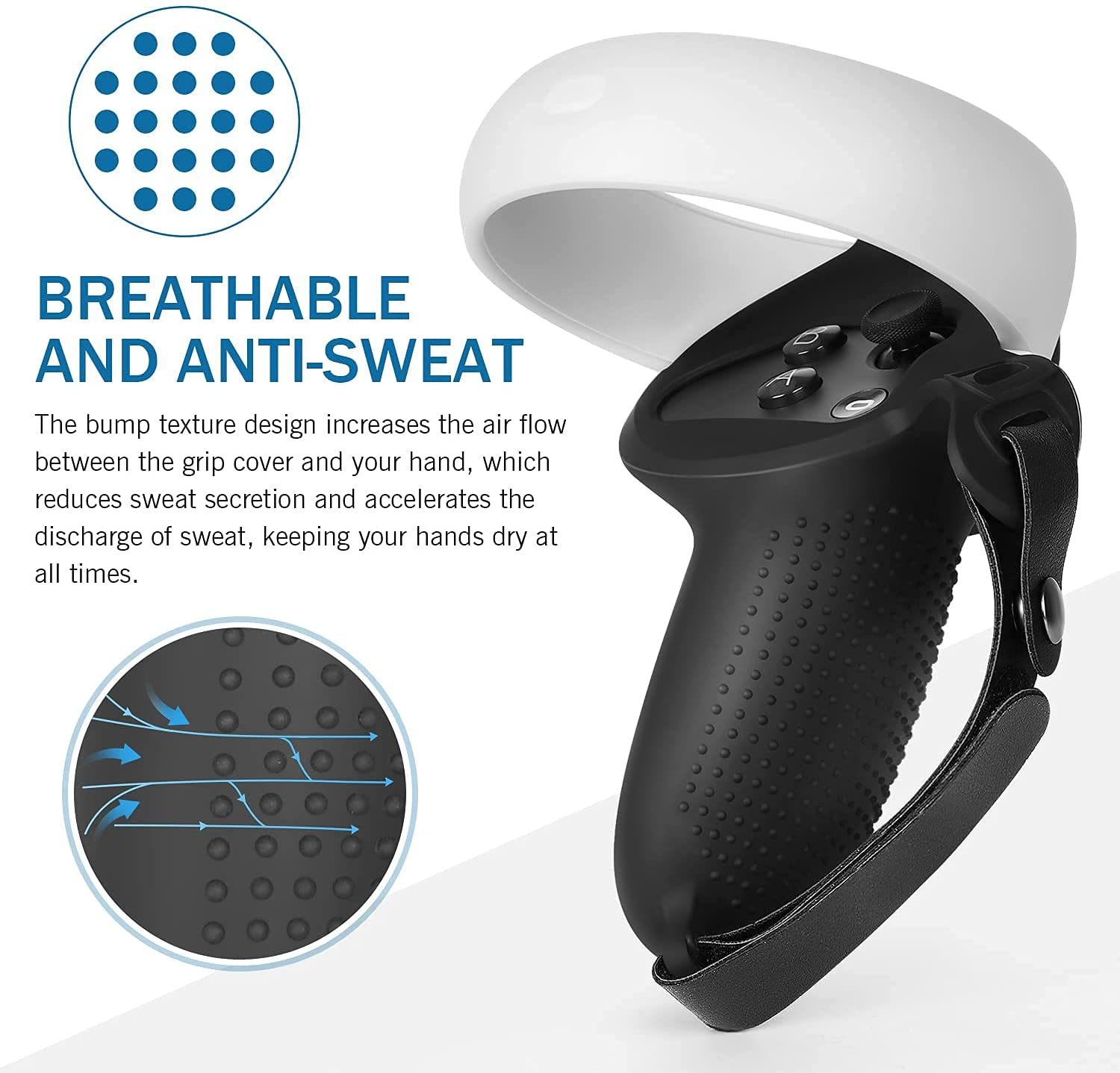 Kuject Design Cover for Oculus Quest 2 Controller Grips，Silicone Anti ...
